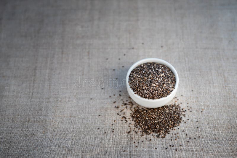 Chia beans in a bowl stock photo. Image of super, vegetarian - 183840770