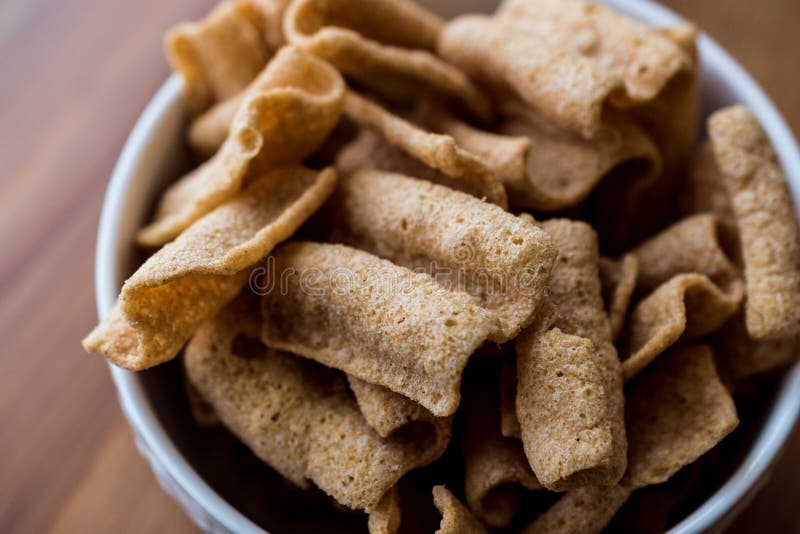 Chia Chips or Crackers in a Bowl. Stock Image - Image of crisp ...
