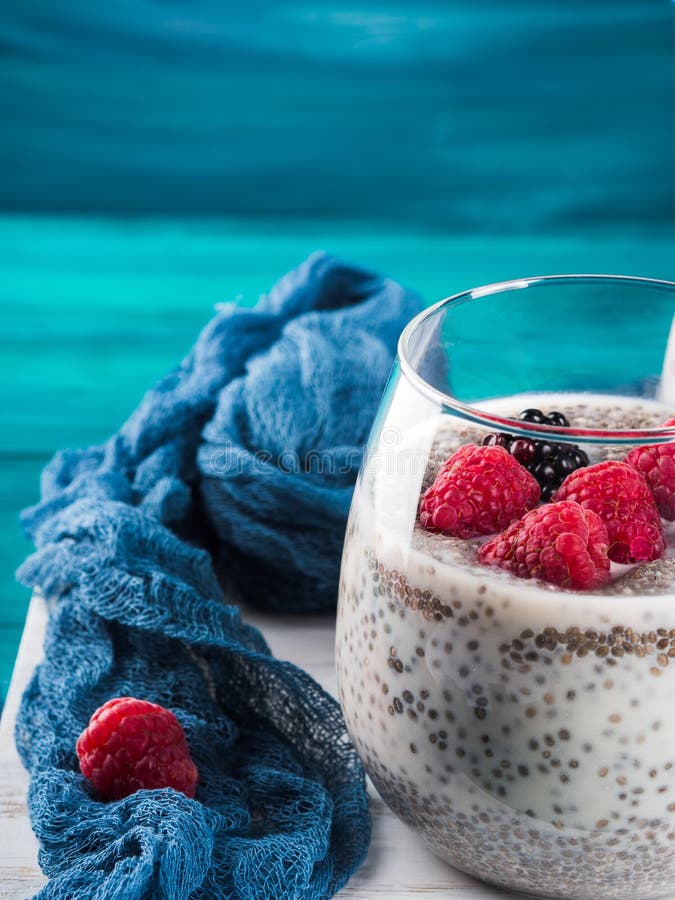 Chia Pudding with Fresh Berries Stock Photo - Image of winter, gourmet ...