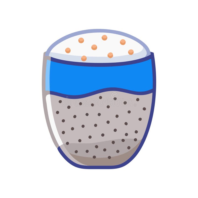 Chia Pudding Icon for Healthy Snacks Stock Illustration - Illustration ...