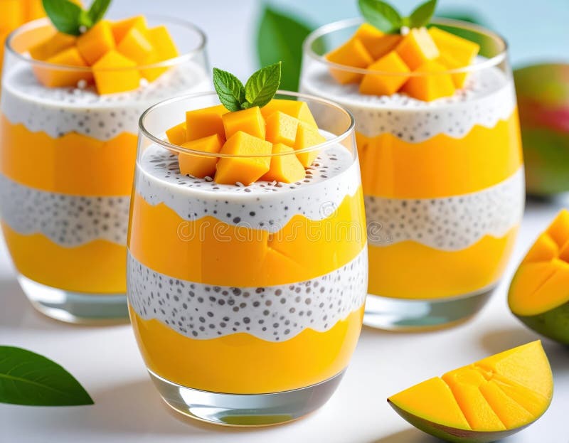 Chia Pudding Mango Layer Abstract Texture Composition Stock ...