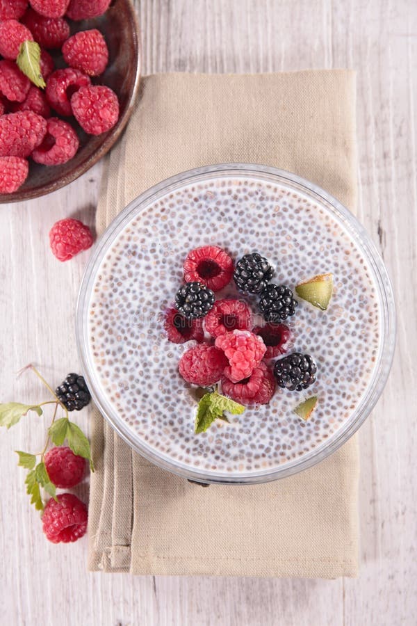 Chia seed pudding stock image. Image of chia, milk, cuisine - 57784345