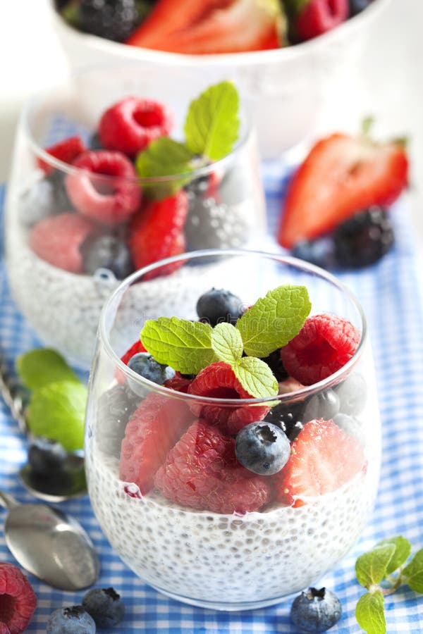 Chia Seed Pudding with Berries Stock Photo - Image of food, diet: 56492526