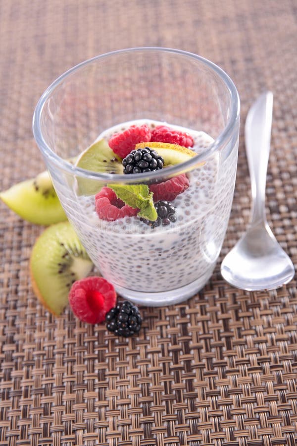 Chia seed pudding stock photo. Image of fruit, nourishment - 57784102