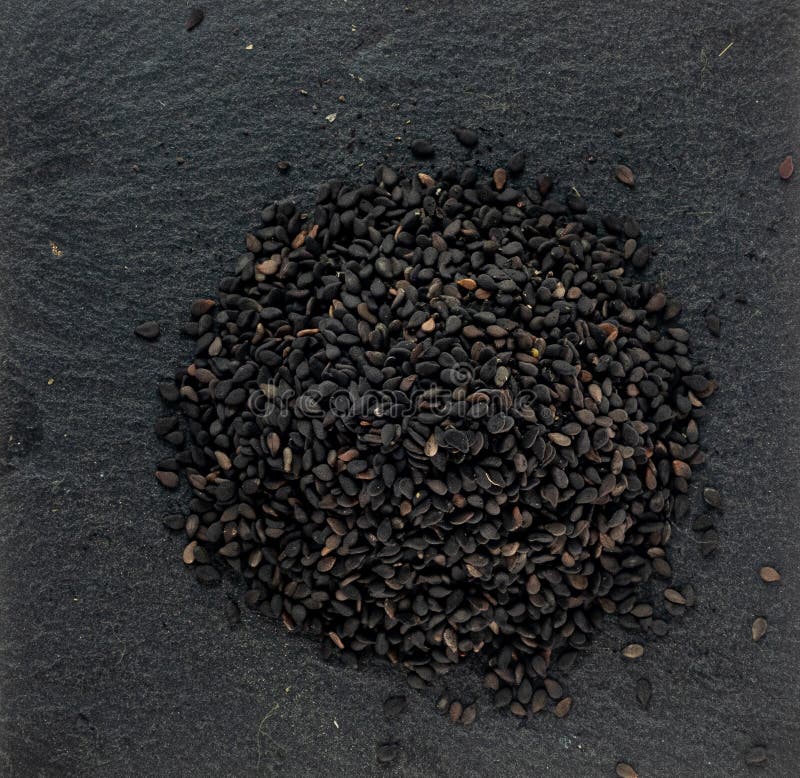 Chia Seeds on a Black Stone Stand Stock Image - Image of nutrition ...