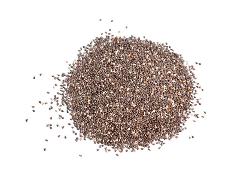 Chia Seeds Closeup Isolated on White Background Stock Image - Image of ...