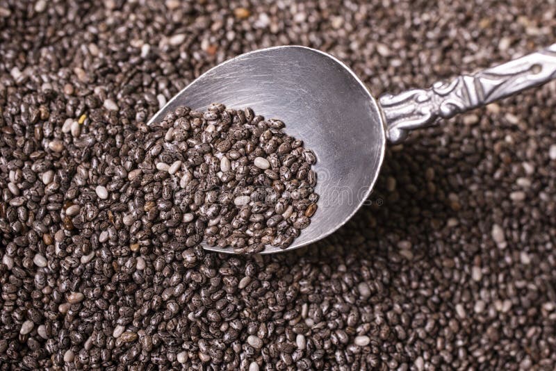 Chia seeds stock image. Image of detail, healthy, utensil - 181745461
