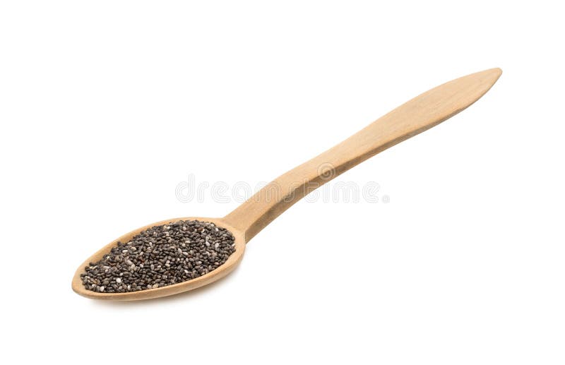 Chia seeds on wood spoon stock image. Image of obliquely - 176115347