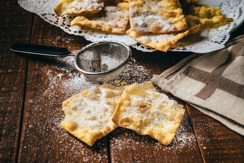 Chiacchiere stock photo. Image of sugar, chiacchiere - 87552402