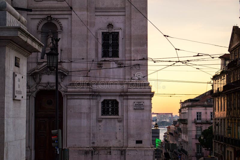 Chiado Lisbon editorial stock image. Image of yellow - 92891859