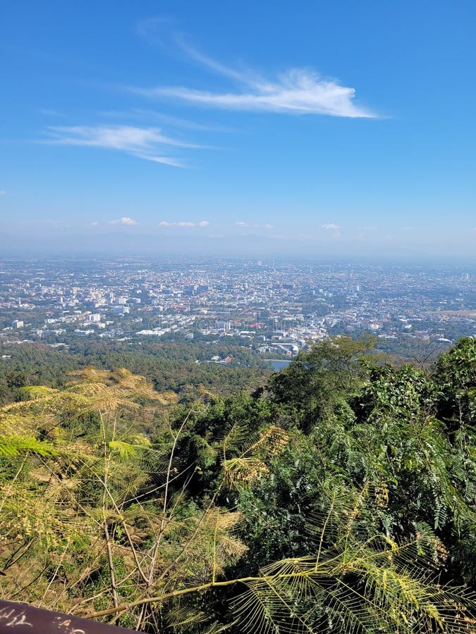 Chiang Mai City View Below stock photo. Image of tree - 267296628