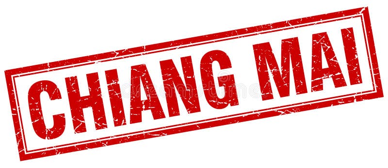 Red Chiang Mai stamp stock illustration. Illustration of grunge - 79724879