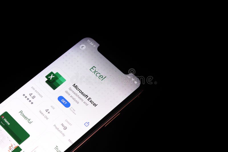 Chiang Mai, Thailand July 4, 2021 : Microsoft Excel App in the Apple ...