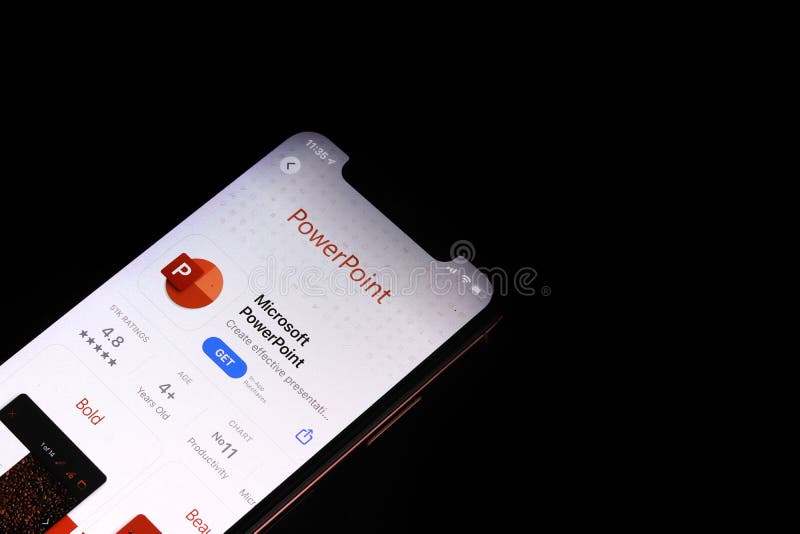 Microsoft PowerPoint App in the Apple Store on the Display Editorial ...