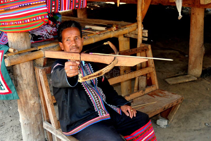 Chiang Mai, Thailand: Man with Bow & Arrow Editorial Photography ...