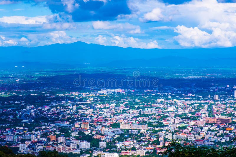 Chiangmai City at View Point Stock Photo - Image of construct ...
