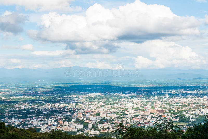 Chiangmai City at View Point Stock Photo - Image of high, downtown ...