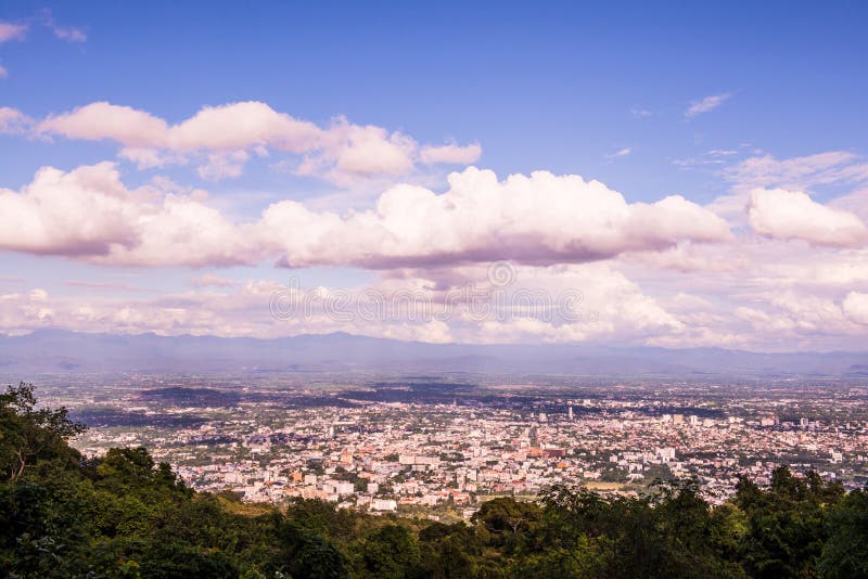 Chiangmai City at View Point Stock Image - Image of light, scape: 219059361