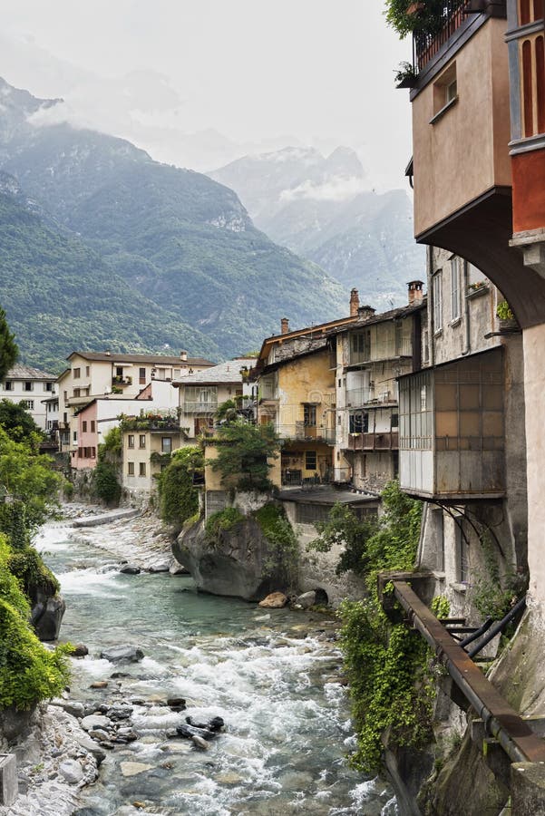 Sondrio stock image. Image of lombardy, building, alps - 46593489