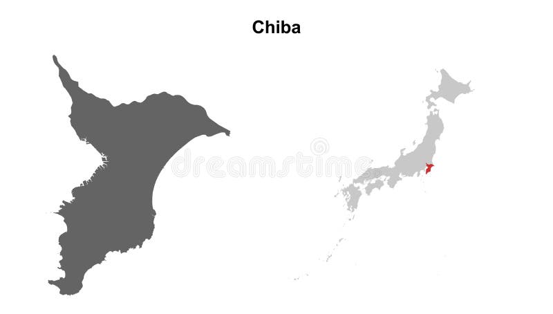 Chiba outline map stock vector. Illustration of boundary - 378997189