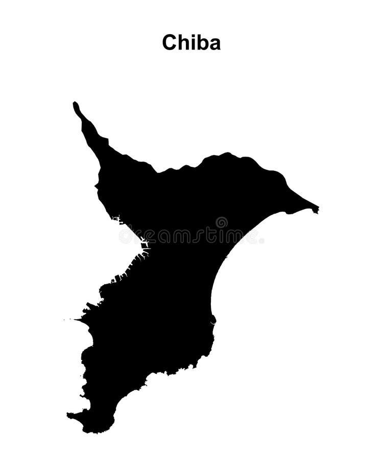 Chiba outline map stock illustration. Illustration of chiba - 360467827