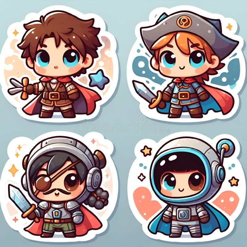 Chibi Adventures: an Explorer, a Knight, a Pirate, an Astronaut - AI ...