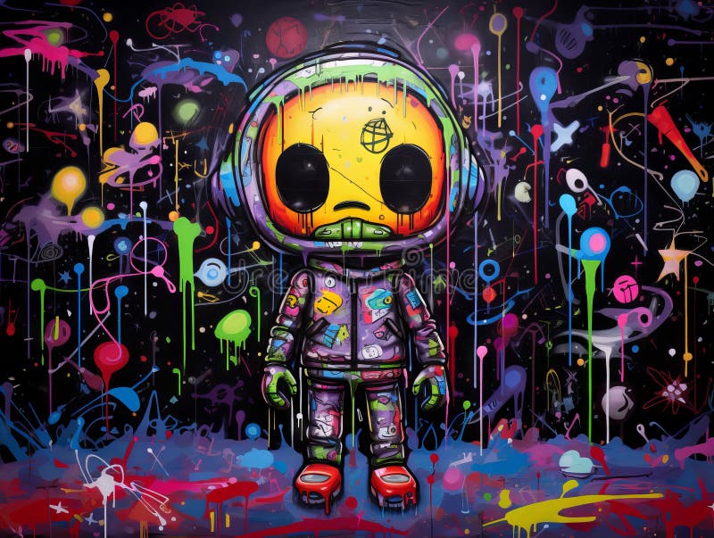 Chibi Astronaut in Outer Space Stock Illustration - Illustration of ...