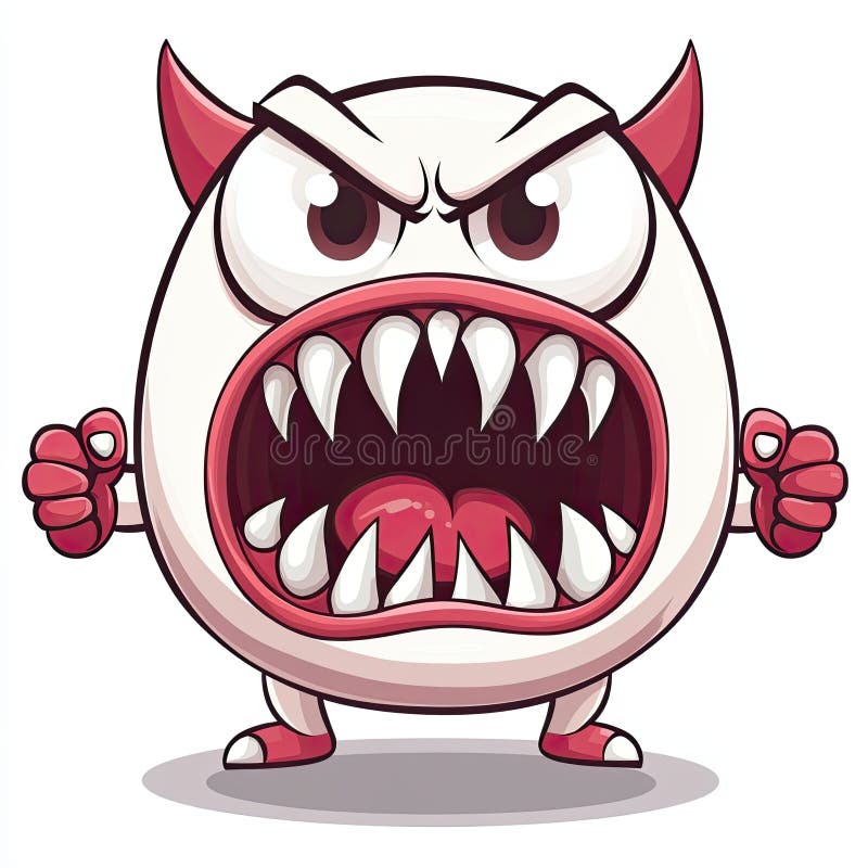 Chibi Cartoon Character Shouting in Anger with Open Mouth Stock ...