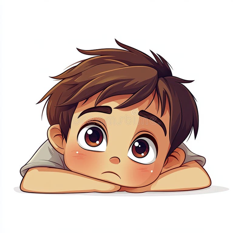 Chibi Character with Droopy Eyes, Looking Lazy and Bored Stock ...