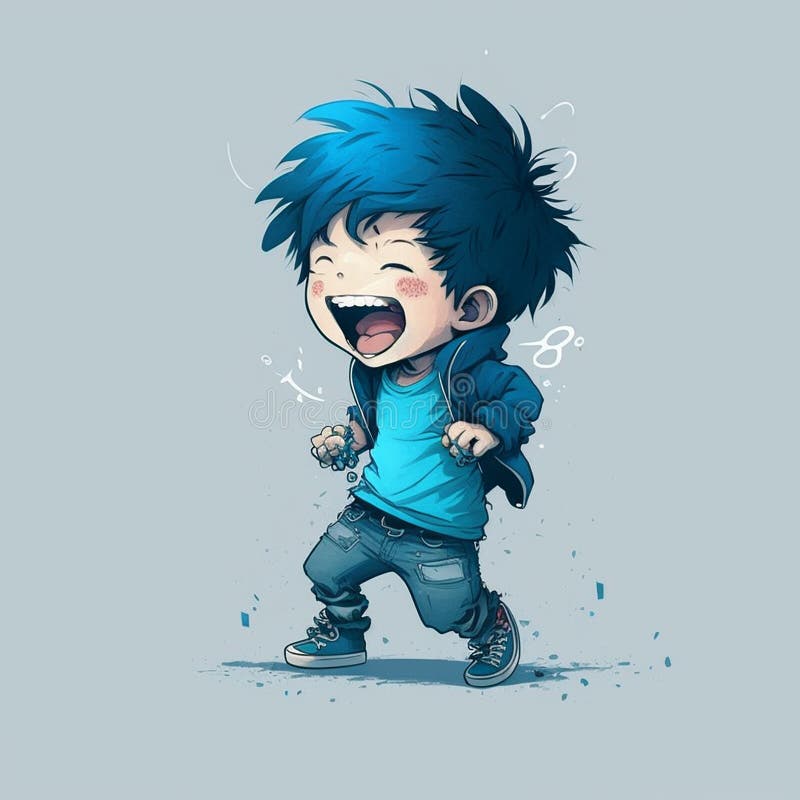 Chibi Cute Character Laughing, Created with Generative Ai Stock ...