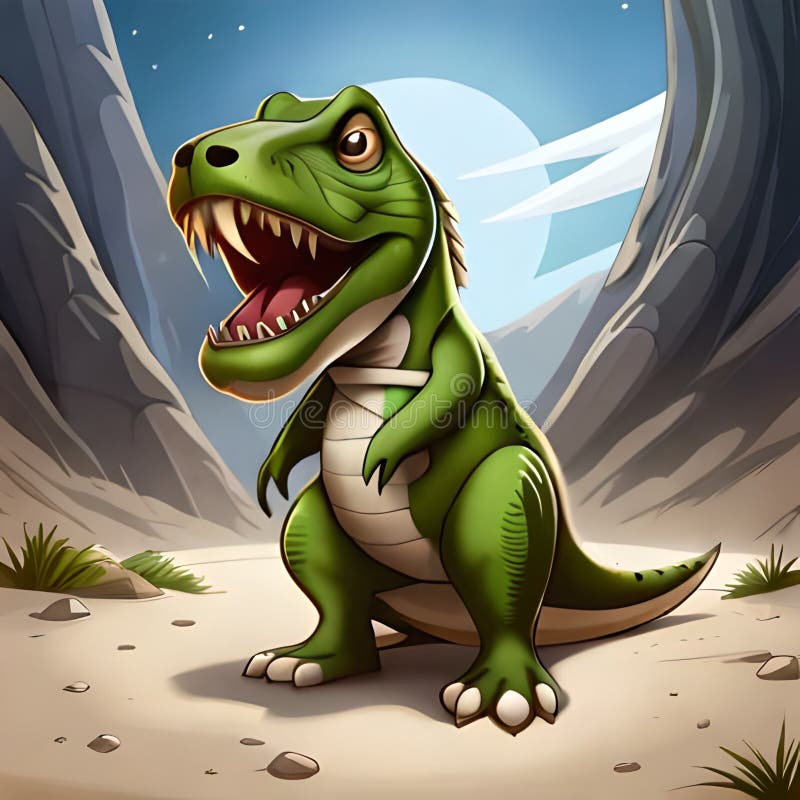 A chibi dinosaur 2nd stock illustration. Illustration of trex - 277974118