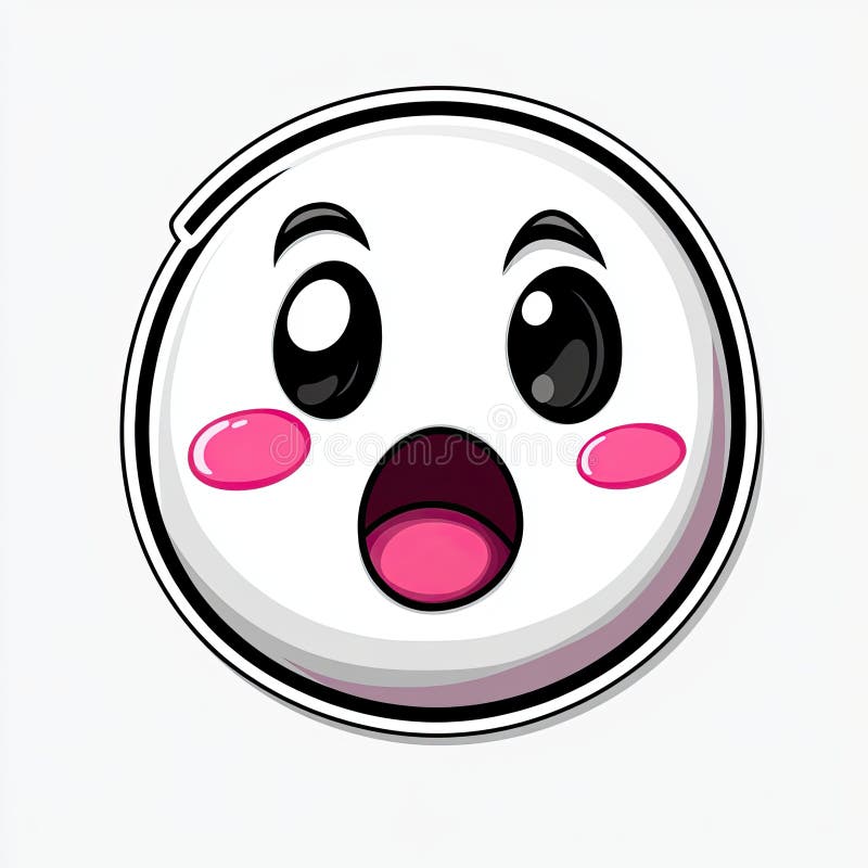 Chibi Emoji with Over Top Shocked Expression and Bright Eyes Stock ...