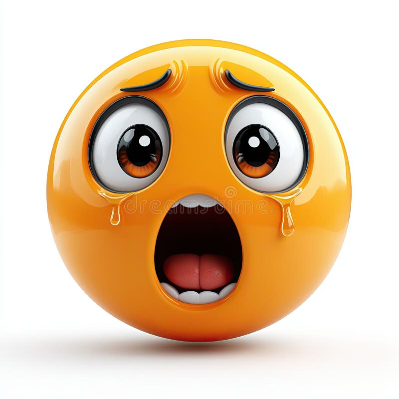 Chibi Emoji with Tears and Biting Lip Expression Stock Illustration ...