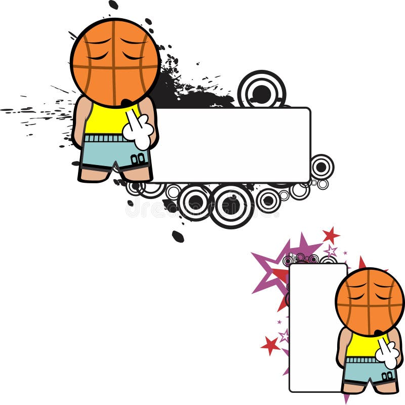 Chibi Funny Basketball Ball Head Kid Cartoon Expression Billboard Set ...
