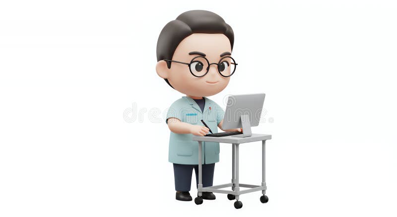 Chibi Korean Radiologic Technologist 3D Render: Friendly Cartoon ...