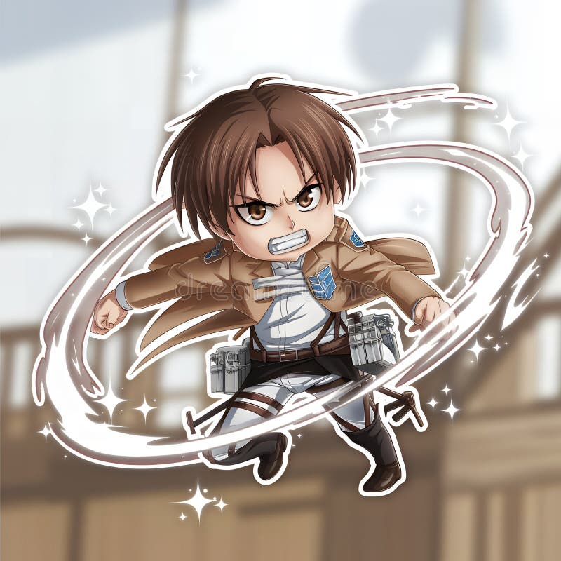 Attack on Titan Levi Ackerman Chibi Art: Anime Action Figure in Dynamic ...