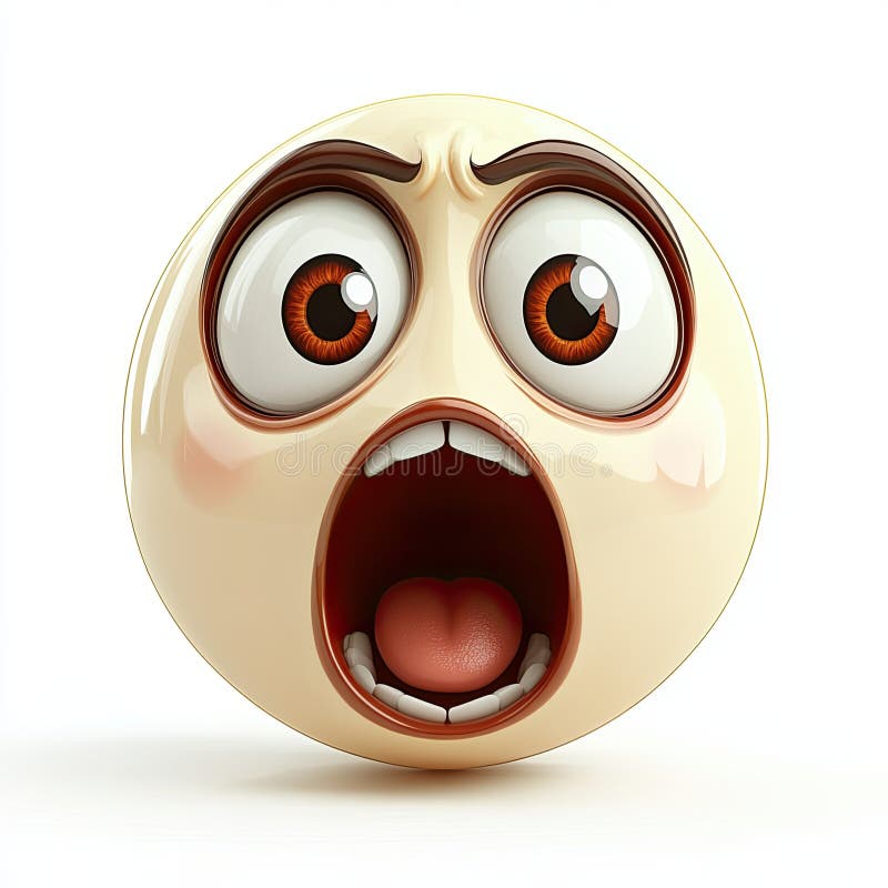 Chibi Style Emoji with Dramatic Gasp, Wide Eyes, and Open Mouth ...