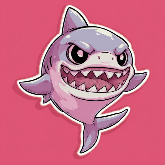 Chibi Thresher Shark Sticker with a Derpy Face, Stock Illustration ...