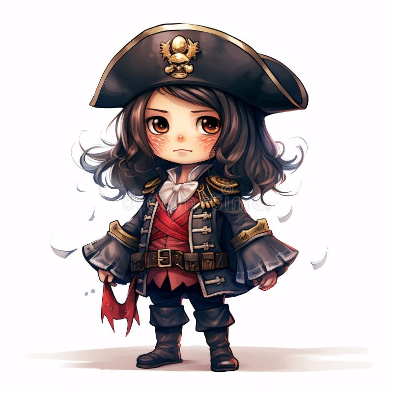 Chibis Manga Cute Ship Pirate Captain Stock Illustration - Illustration ...