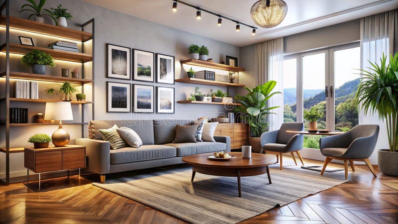 Chic Apartment Living Room Modern Design with Cozy Elements and Stylish ...