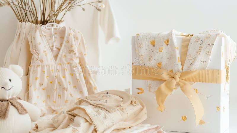 Chic Baby Clothing and Accessories Gift Set Stock Illustration ...