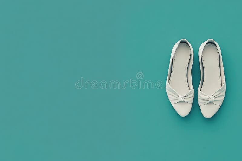 Stylish Chic Ballet Flats Displayed on a Clean Turquoise Background for ...