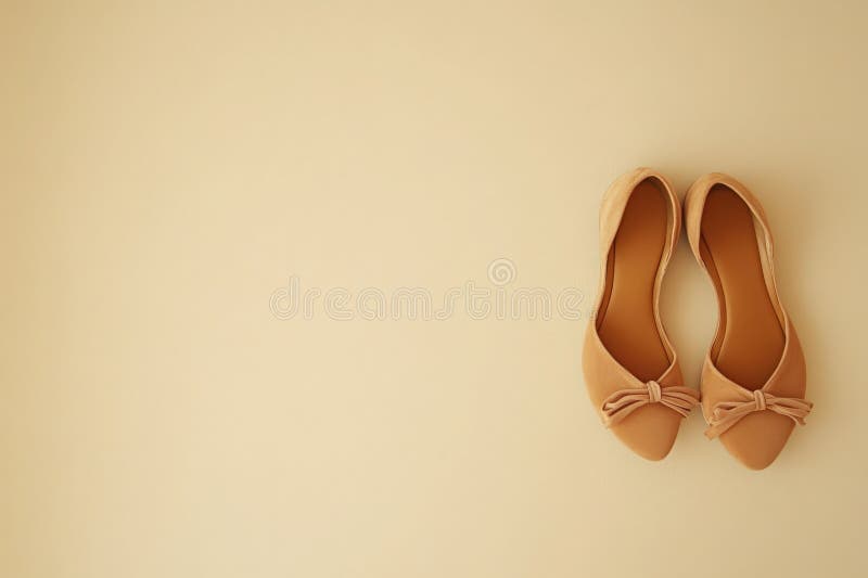 Chic Ballet Flats Elegantly Displayed on a Clean Solid Background for a ...