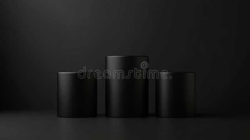 Chic Black Cylinders on a Dark Backdrop for Modern Design Inspiration ...
