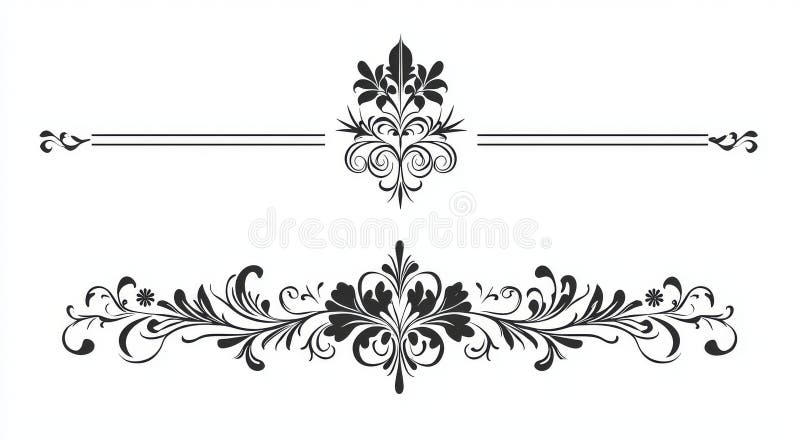Chic Black Decorative Edges on a White Background. Stock Illustration ...