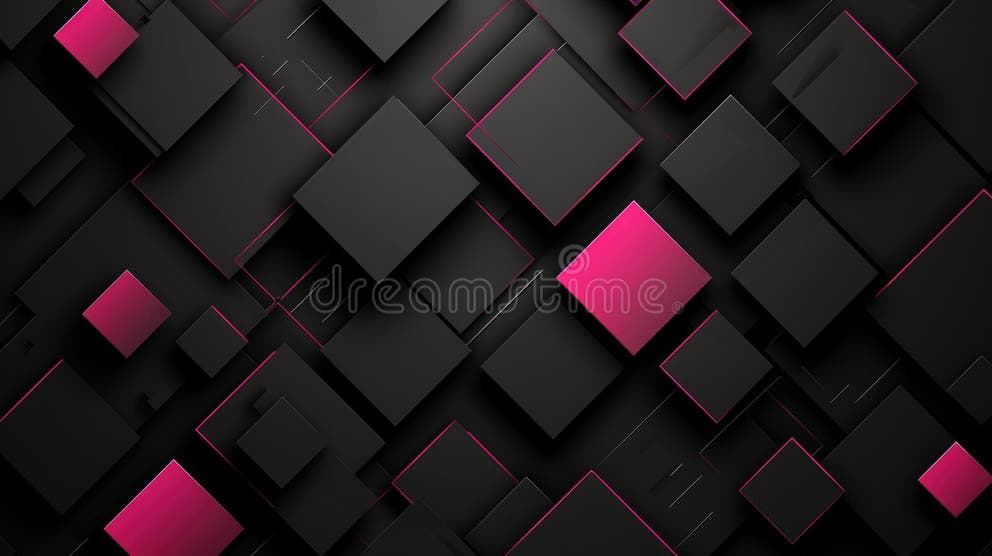 Chic Black and Pink Geometric Patterns Converge, Shaping a Visually ...