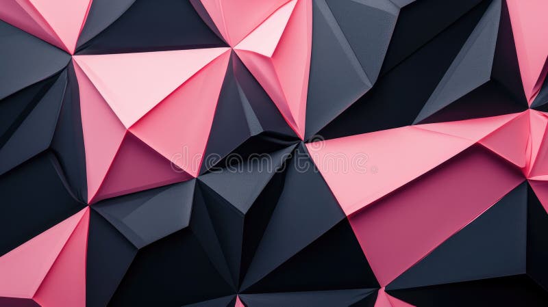 Chic Black and Pink Geometric Patterns Converge, Shaping a Visually ...