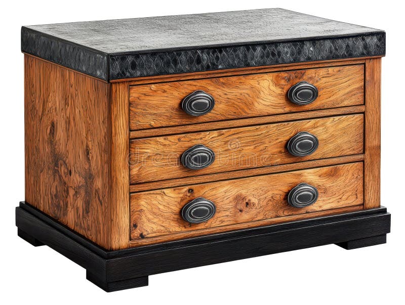 Chic Bureau with Multiple Drawers, Crafted from Wood and Metal Stock ...