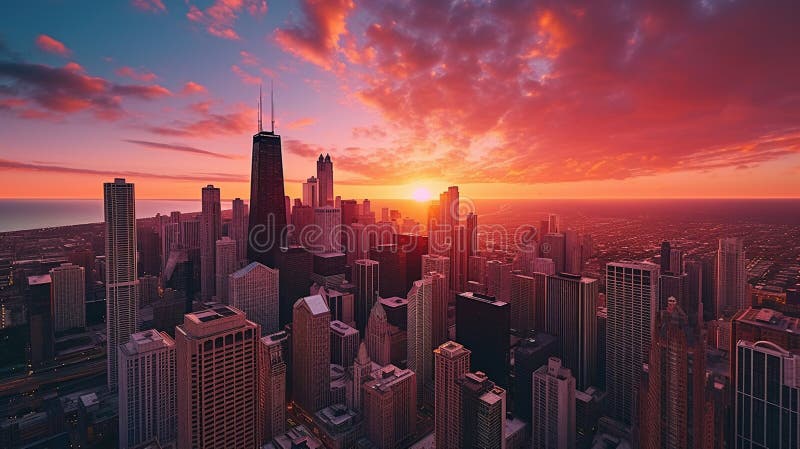 Chic chicago cityscape stock illustration. Illustration of scene ...