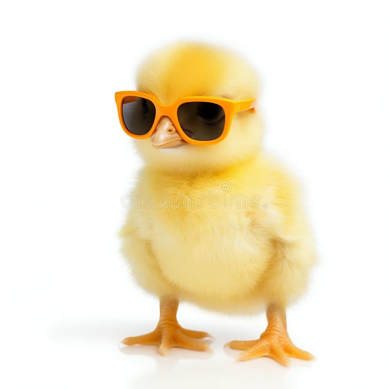 Chic Chick in Sunglasses Isolated on White Background. Generative Ai ...